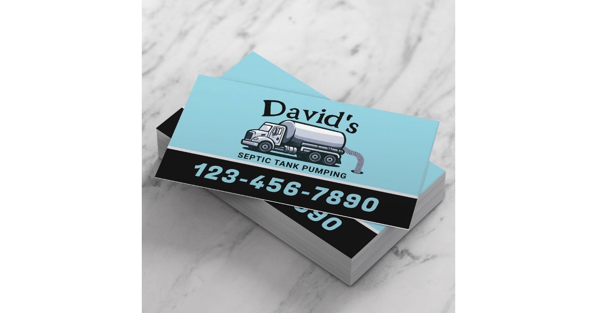 Professional Septic Tank Pumping Service Business Card | Zazzle