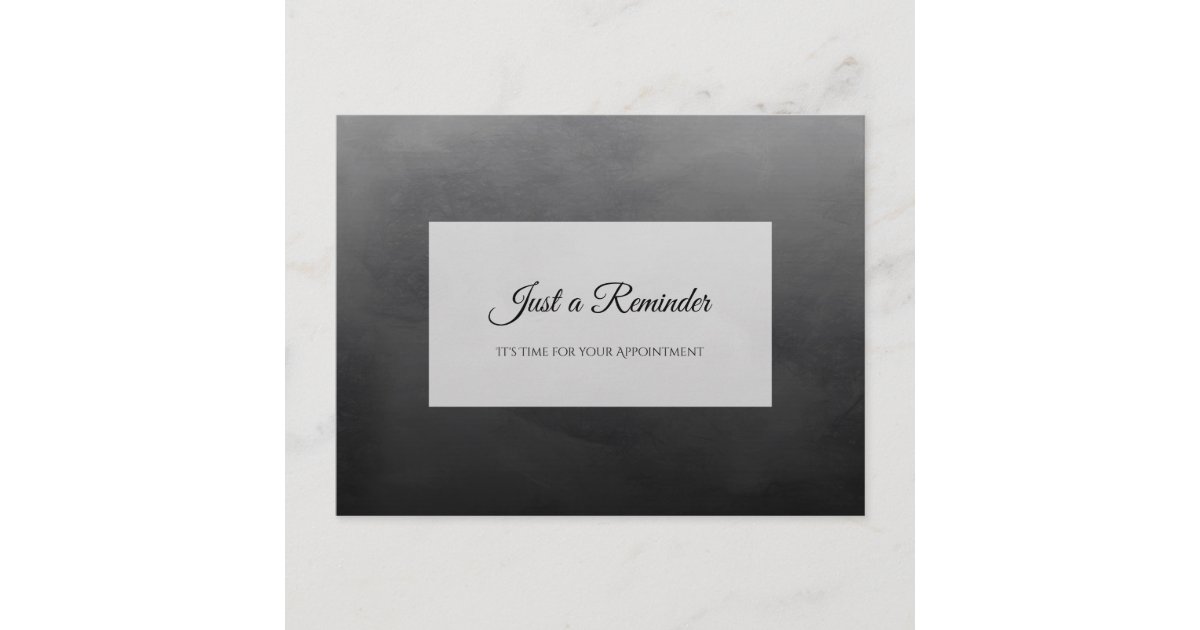 Professional Simple Black Appointment Reminder Postcard | Zazzle