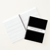 Professional Simple Black & White Gray Stripe Notebook | Zazzle