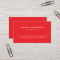Professional simple bright red business card | Zazzle