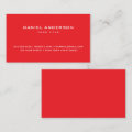 Professional simple bright red business card | Zazzle