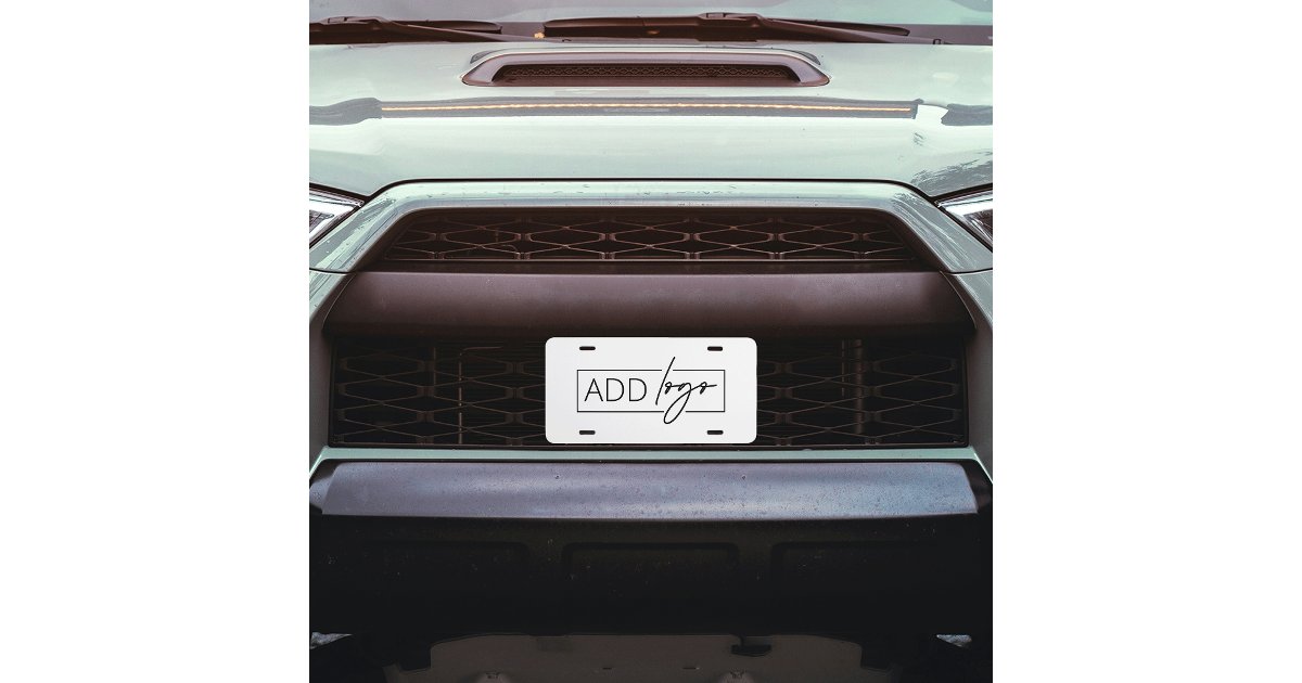 Professional Simple Business Logo Branded License Plate | Zazzle