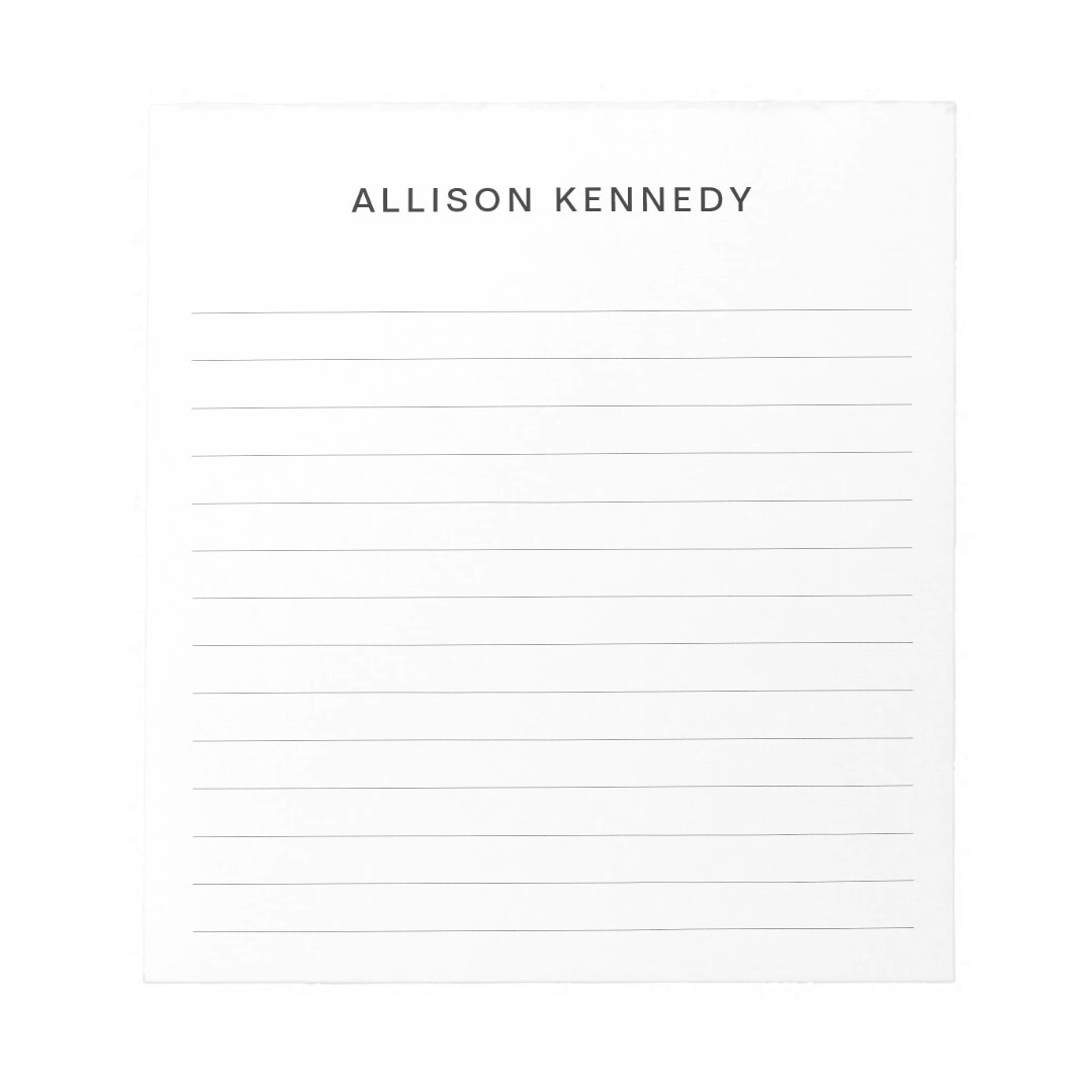 Professional Simple Classic Modern Basic Gray Notepad | Zazzle