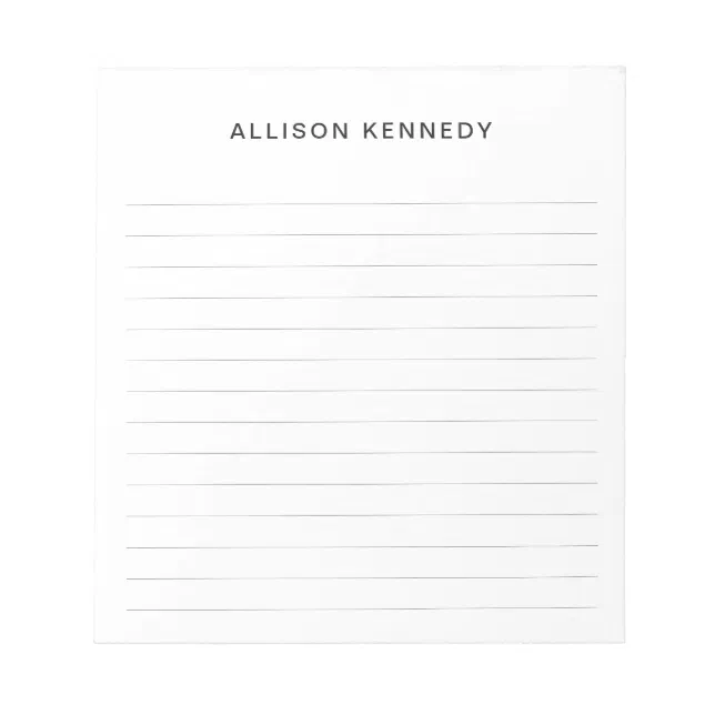 Professional Simple Classic Modern Basic Gray Notepad | Zazzle