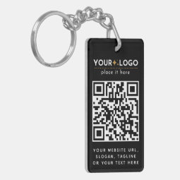 Professional Simple Custom Business Logo QR Code Keychain | Zazzle