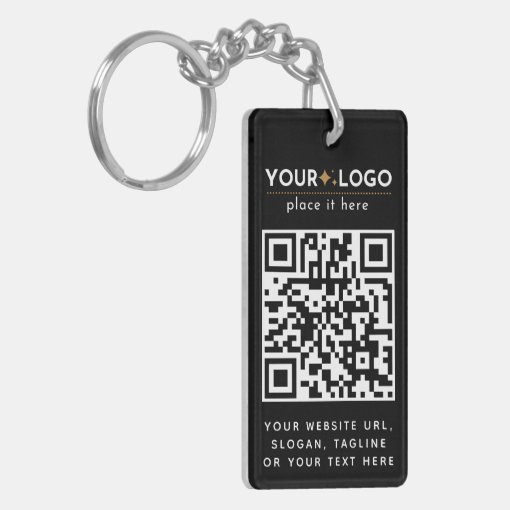 Professional Simple Custom Business Logo QR Code Keychain | Zazzle