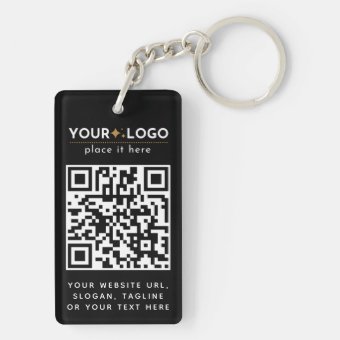 Professional Simple Custom Business Logo QR Code Keychain | Zazzle