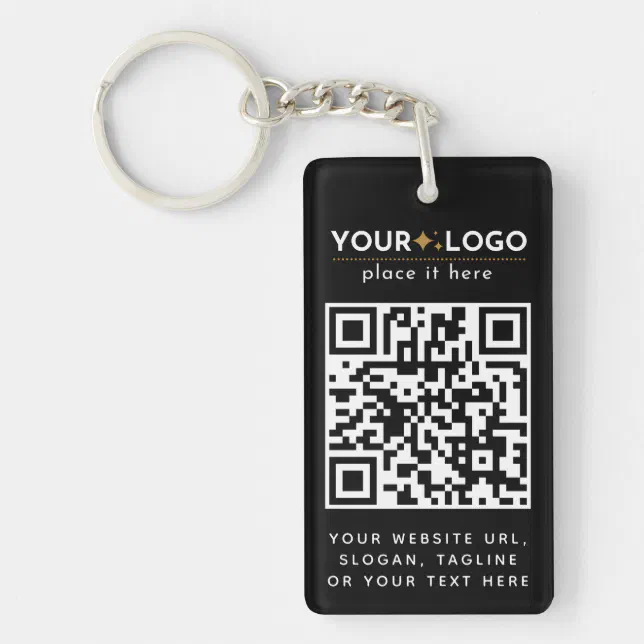 Professional Simple Custom Business Logo QR Code Keychain | Zazzle