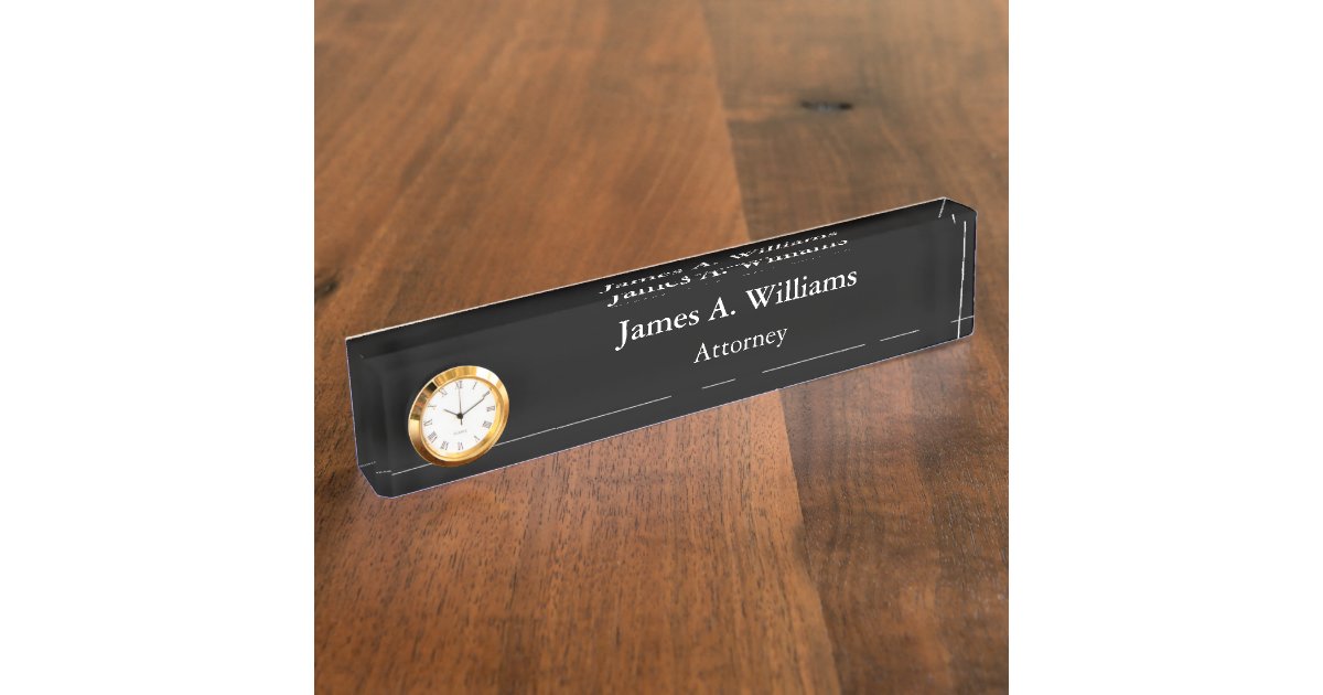 Professional Simple Custom Desk Plate | Zazzle