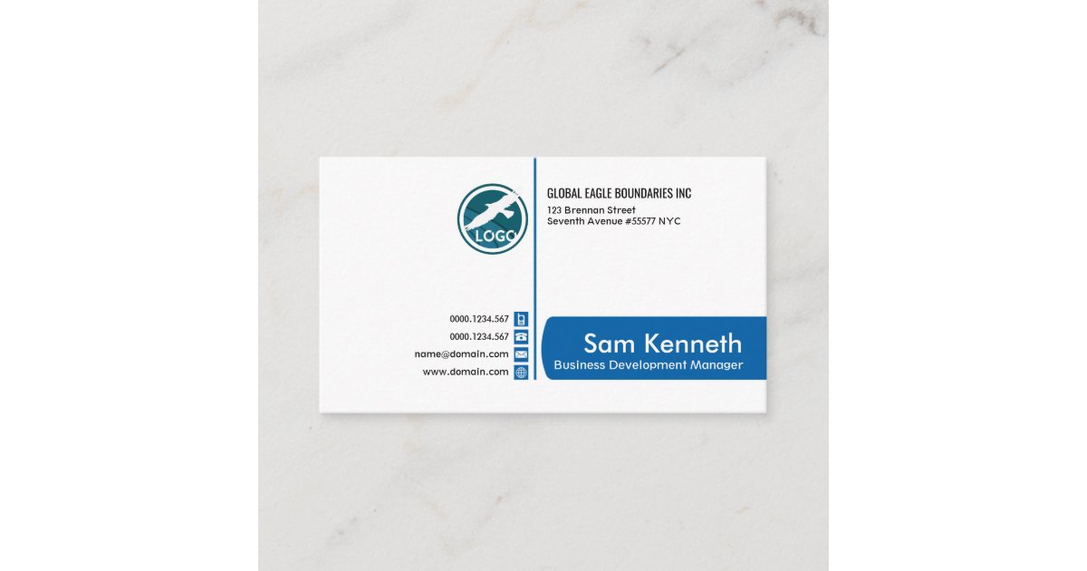 Professional Simple Elegant White Business Dev Card | Zazzle