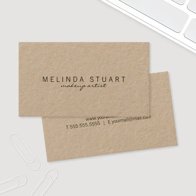 Professional Simple Modern Kraft Paper Business Card | Zazzle