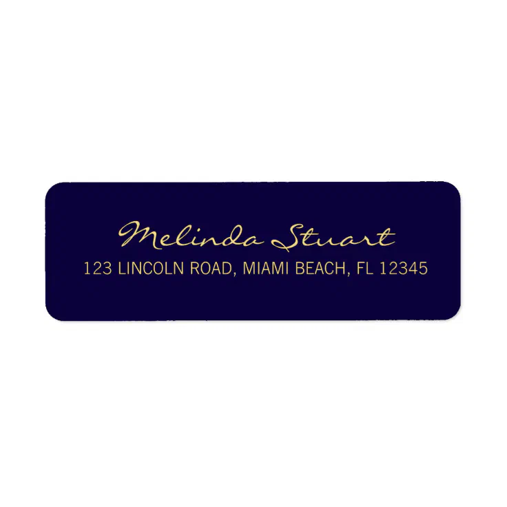 Professional Simple Modern Navy Blue and Gold Label | Zazzle
