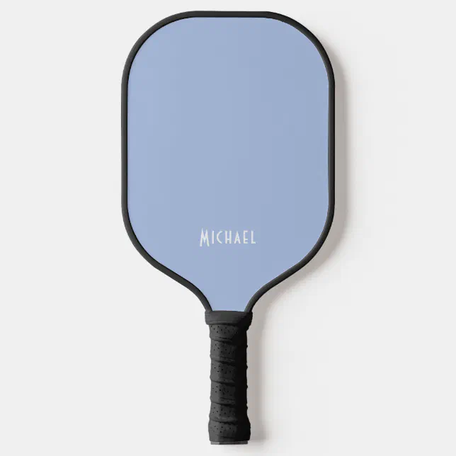 Professional Simple Name Modern Light Blue White Pickleball Paddle | Zazzle
