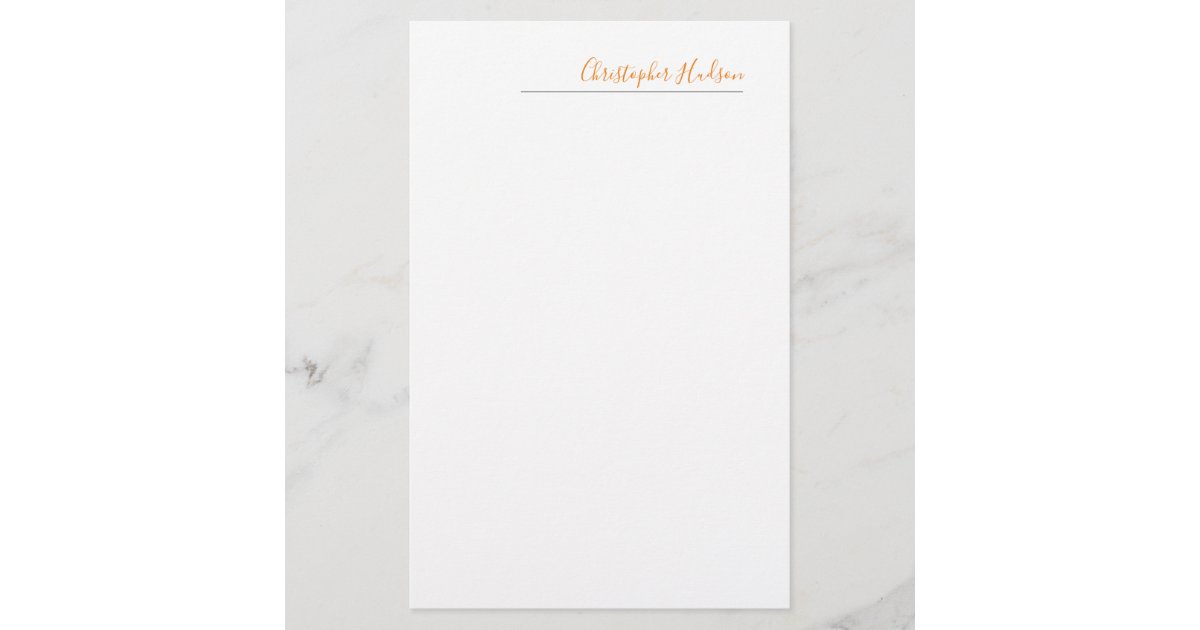 Professional Simple Plain Calligraphy Name Stationery | Zazzle