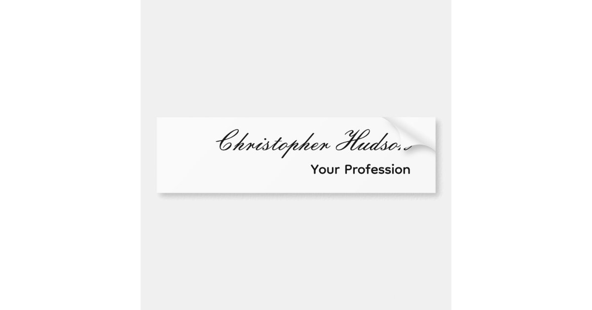 Professional Simple Plain Modern Minimalist Bumper Sticker | Zazzle