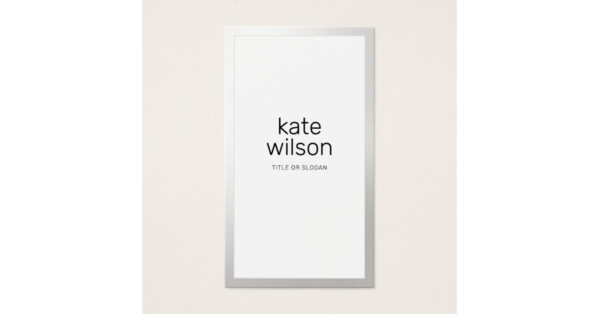 Professional Simple White Silver Border | Zazzle.com