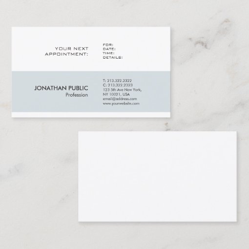 Professional Sleek Chic Appointment Reminder Plain | Zazzle
