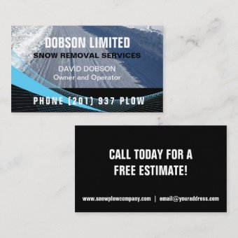 Professional Snow Removal Plowing Business Card | Zazzle