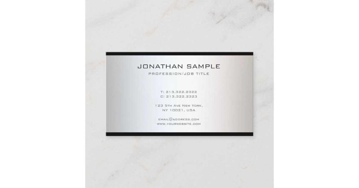 Professional Sophisticated Unique Modern Plain Business Card | Zazzle
