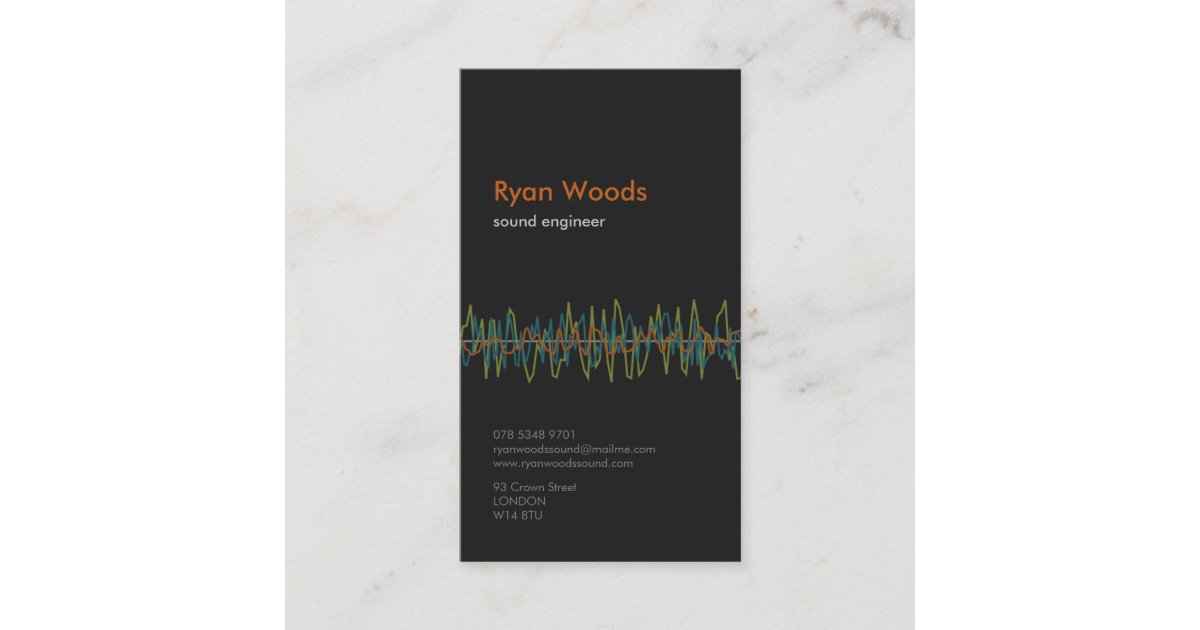 Professional Sound Engineer Business Card | Zazzle
