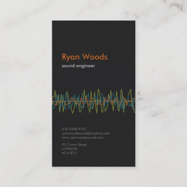 Professional Sound Engineer Business Card | Zazzle
