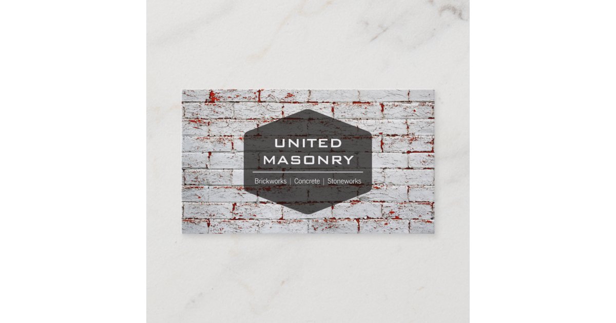 Professional Stone Masonry Business Card Design | Zazzle