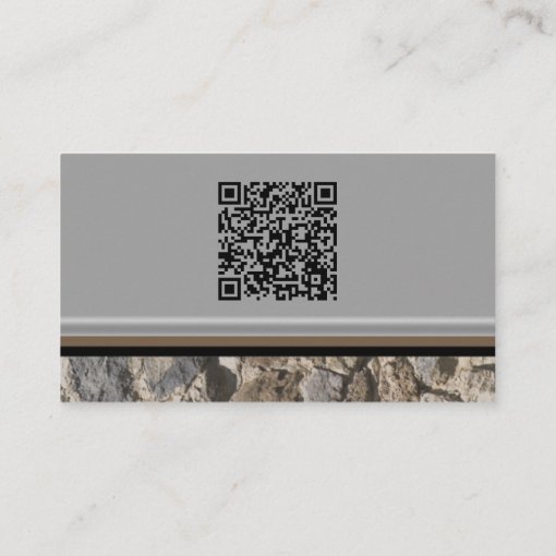 Professional Stonemason Rustic Rock Border QR Code Business Card | Zazzle