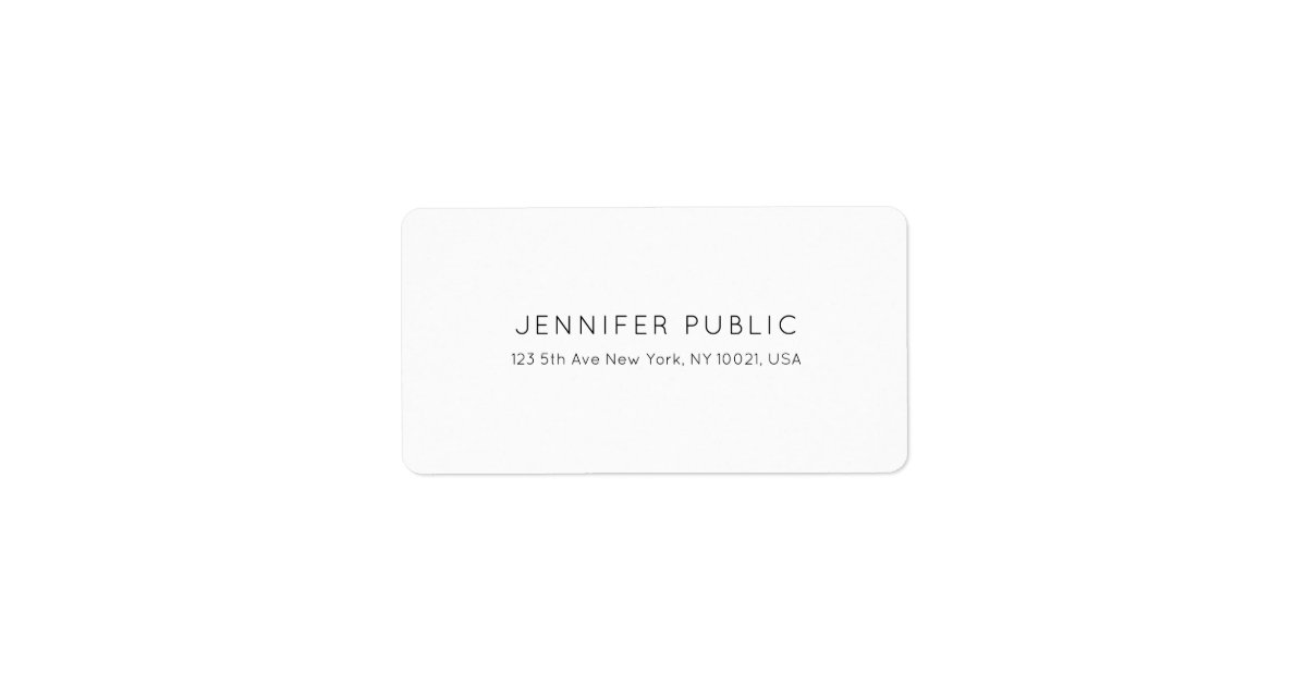 Professional Stylish Minimalist White Plain Modern Label | Zazzle
