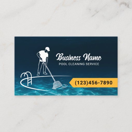 Professional Swimming Pool Cleaning Service Business Card | Zazzle