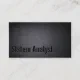 Professional System Analyst Minimalist Dark Business Card | Zazzle