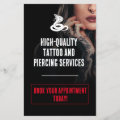 Professional Tattoo and Piercing Salon Business Flyer | Zazzle