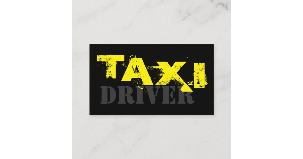 Professional taxi driver cabdriver business card | Zazzle