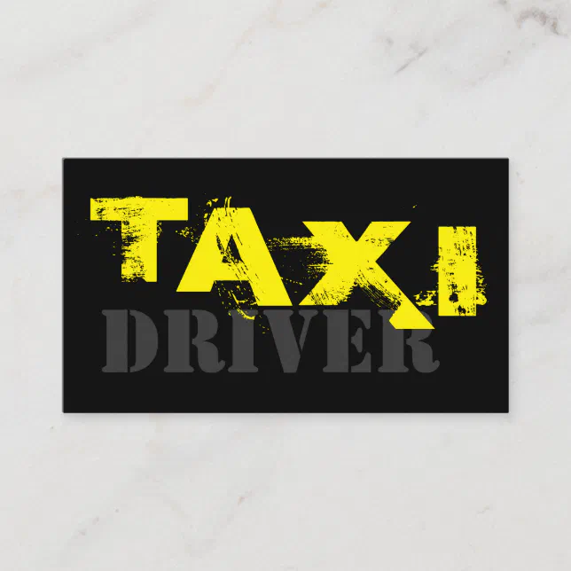 Professional taxi driver cabdriver business card | Zazzle