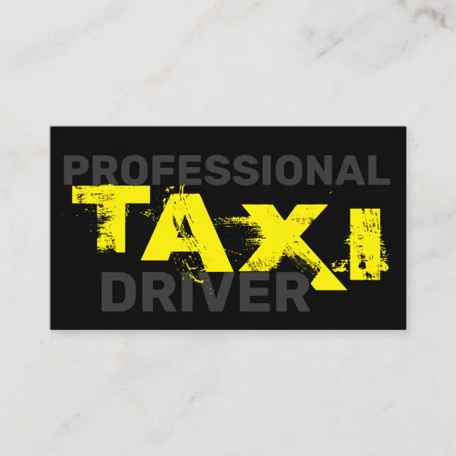 Professional taxi driver cabdriver business card | Zazzle