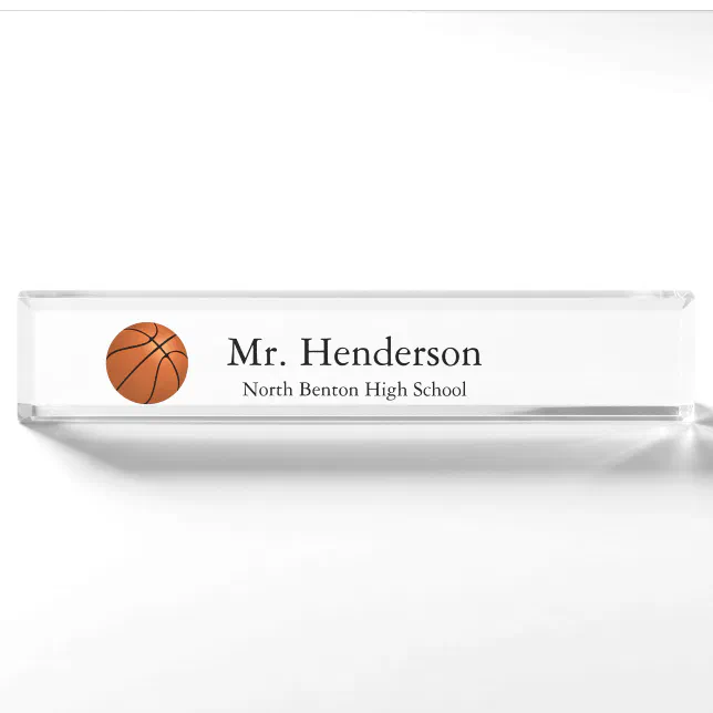 Professional Teacher Sports Desk Name Plate | Zazzle