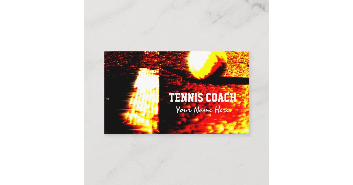 Professional Tennis Trainer business card template | Zazzle