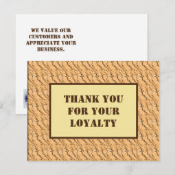 Professional Thank You for Your Loyalty Business Postcard | Zazzle