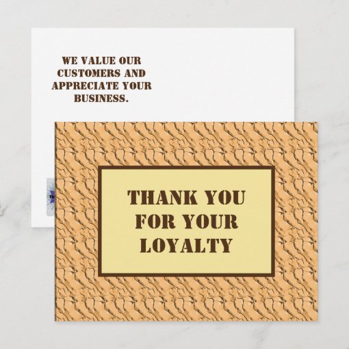 Professional Thank You for Your Loyalty Business Postcard | Zazzle