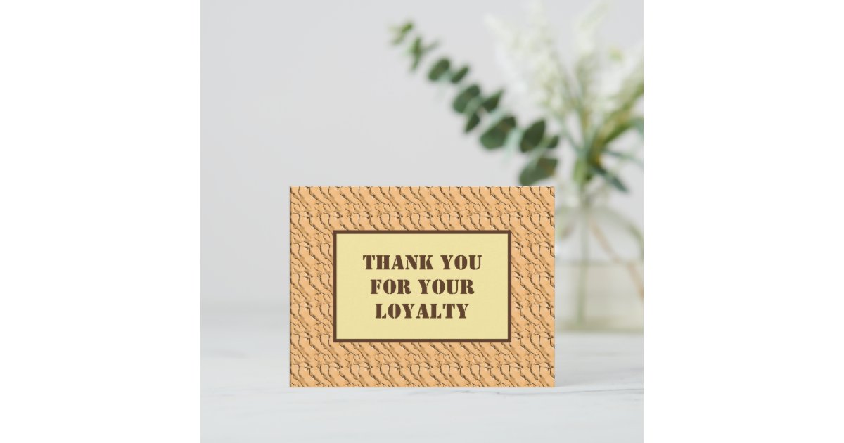 Professional Thank You for Your Loyalty Business Postcard | Zazzle