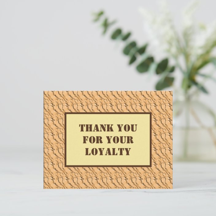 Professional Thank You for Your Loyalty Business Postcard | Zazzle