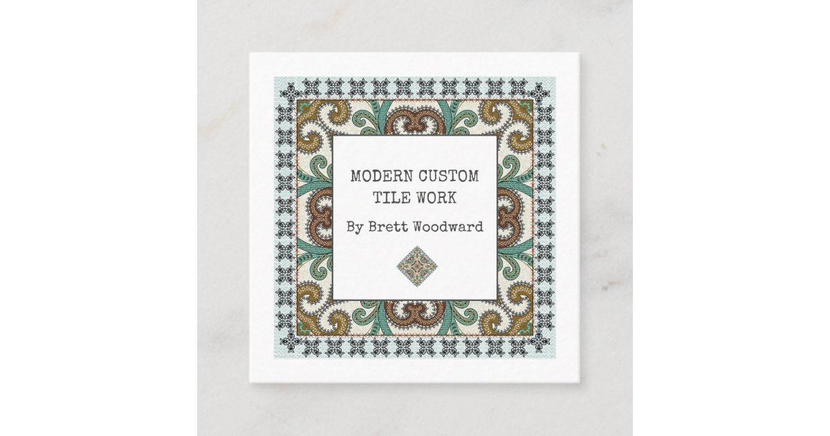 Professional Tiler Square Business Card | Zazzle