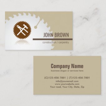 Professional Tools Construction Carpentry Handyman Business Card | Zazzle