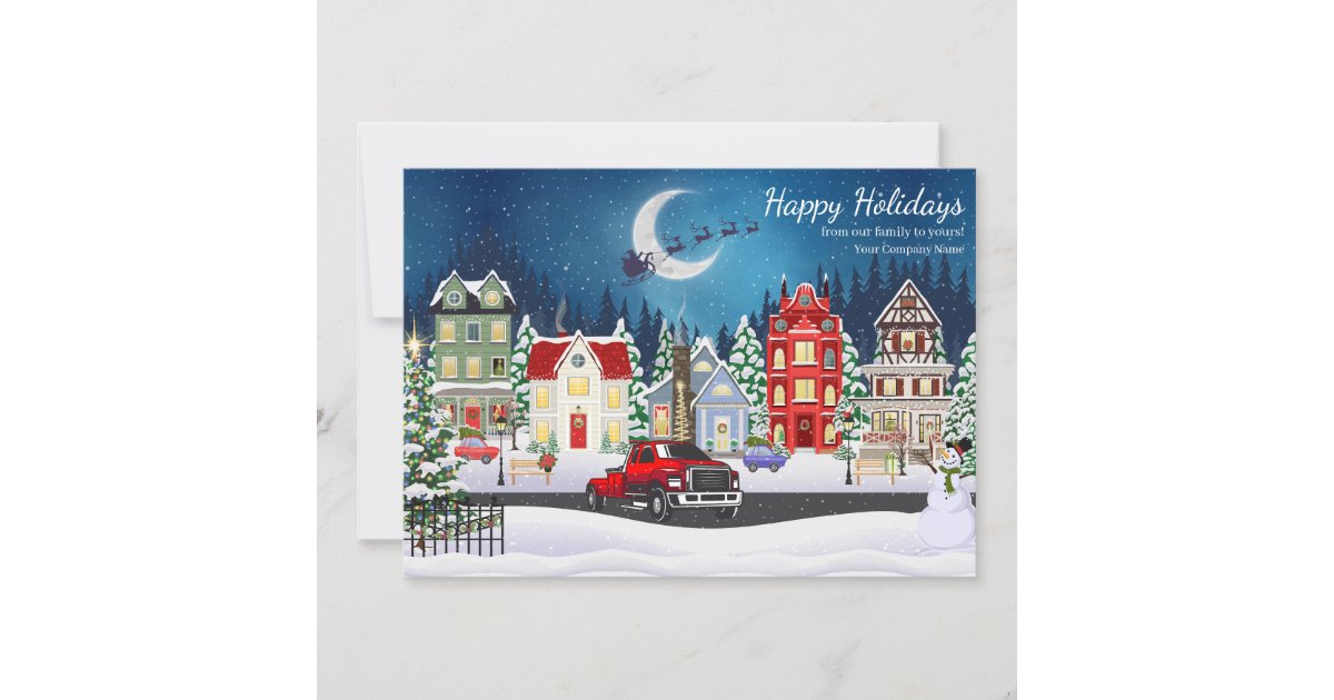 Professional Towing Hauling Company Holiday Card | Zazzle