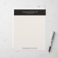 Professional Traditional Black Linen Letterhead | Zazzle