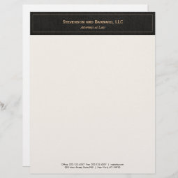Professional Traditional Black Linen Letterhead | Zazzle