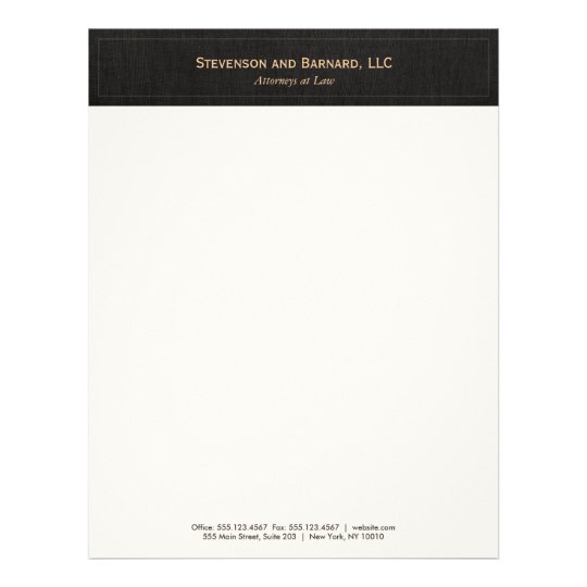 Professional Traditional Black Linen Letterhead | Zazzle.com