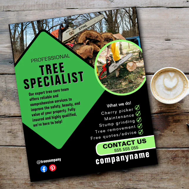 Professional Tree & Hedge Trimming Service | Custo Flyer | Zazzle