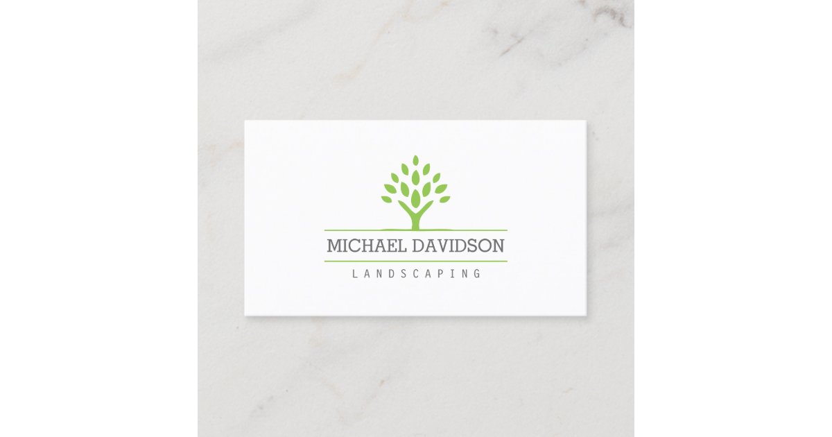 Professional Tree Landscaping White Business Card | Zazzle.com