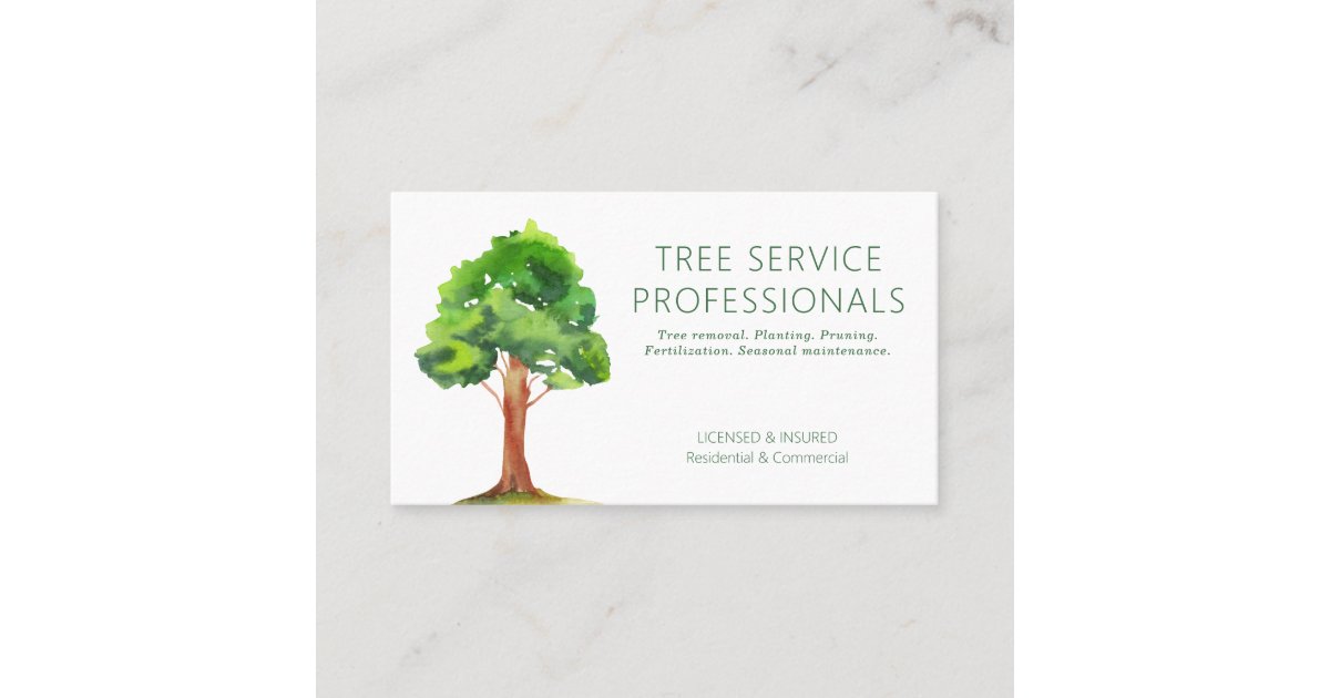 Professional Tree Services Business Card | Zazzle