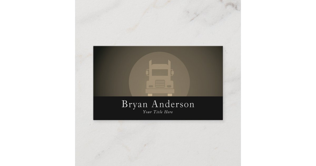 Professional Truck Driver Business Card | Zazzle